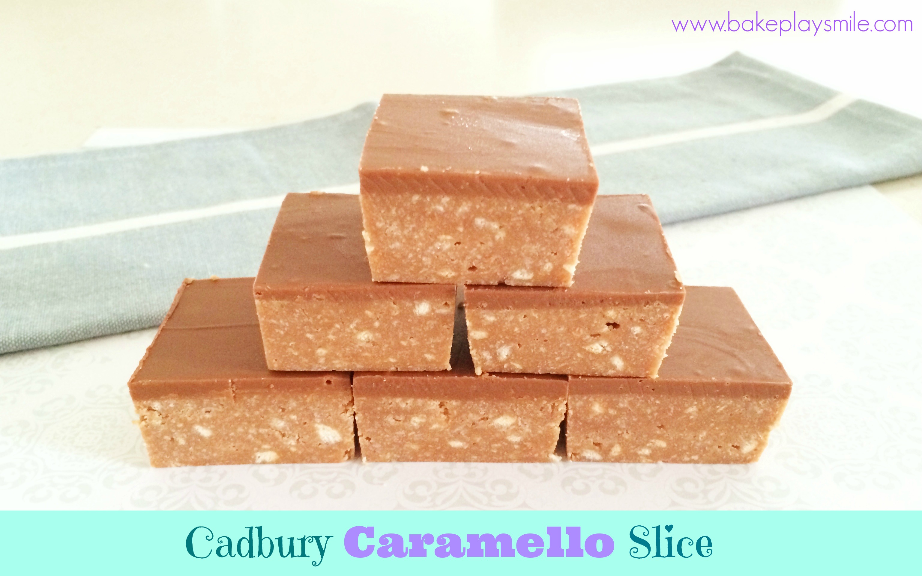 Caramello Slice (10 minutes and no-bake!!) - Bake Play Smile