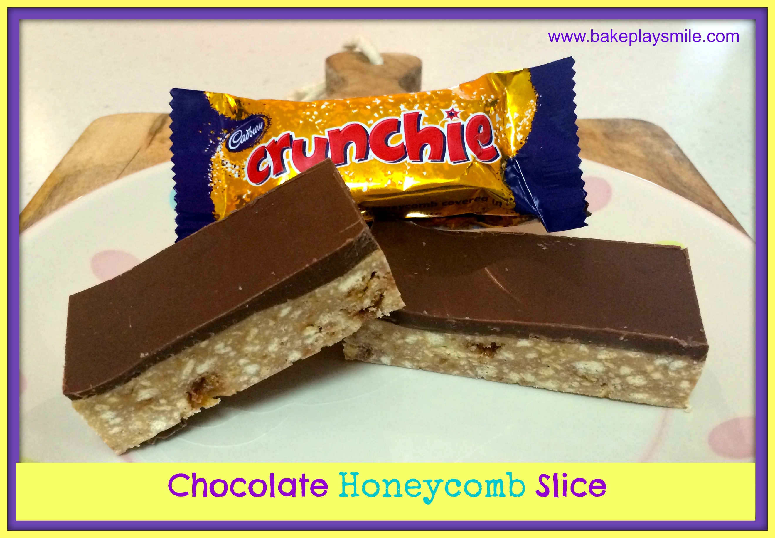 Chocolate Crunchie Slice (no bake) - Bake Play Smile