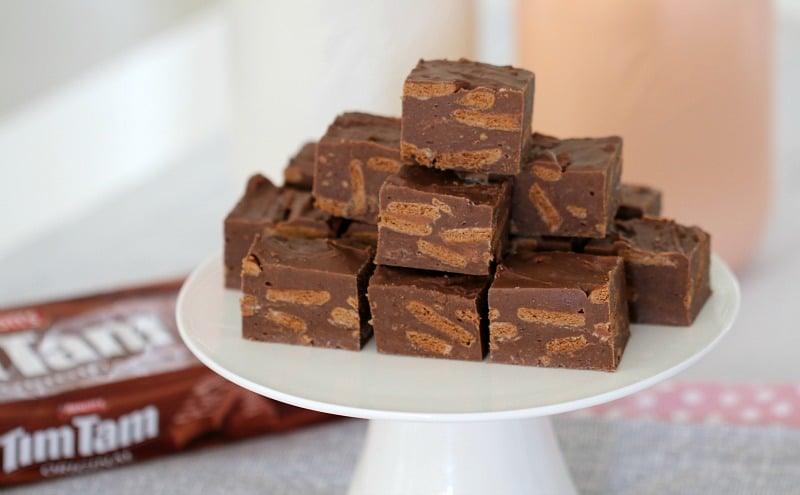 5 Minute Microwave Tim Tam Fudge - Bake Play Smile