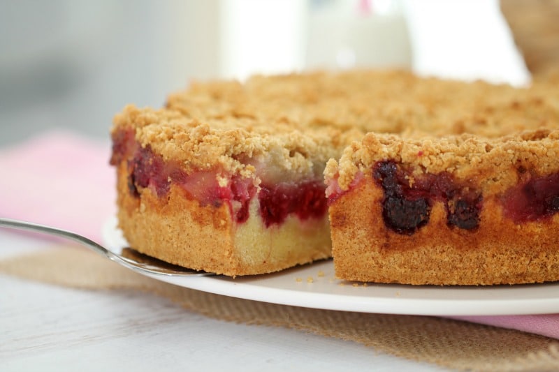Raspberry & Apple Crumble Cake - Bake Play Smile